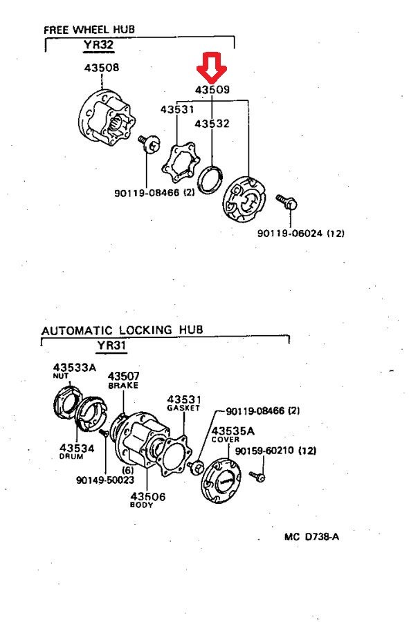 85 - 95 TOYOTA PICKUP FREE WHEEL MANUAL LOCKING HUB CAP COVER QTY 1 OEM ...