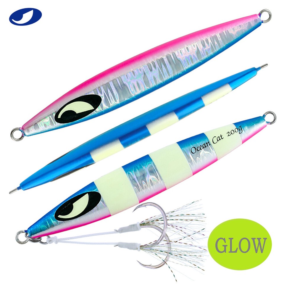 OCEAN CAT Slow Pitch Jigging Saltwater Fishing Jigs Lure Fast Fall Jig ...