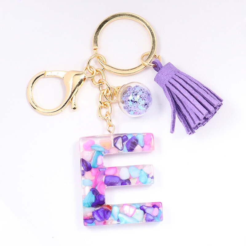 Alphabet Keyring Charm A-Z Initials Letter Key Ring Shiny Key Chain Bag ...
