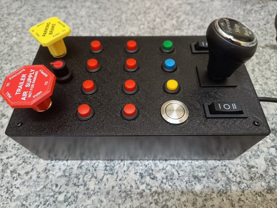22 Function USB PC Truck Sim button box with gear selector - ATS, ETS2 ...