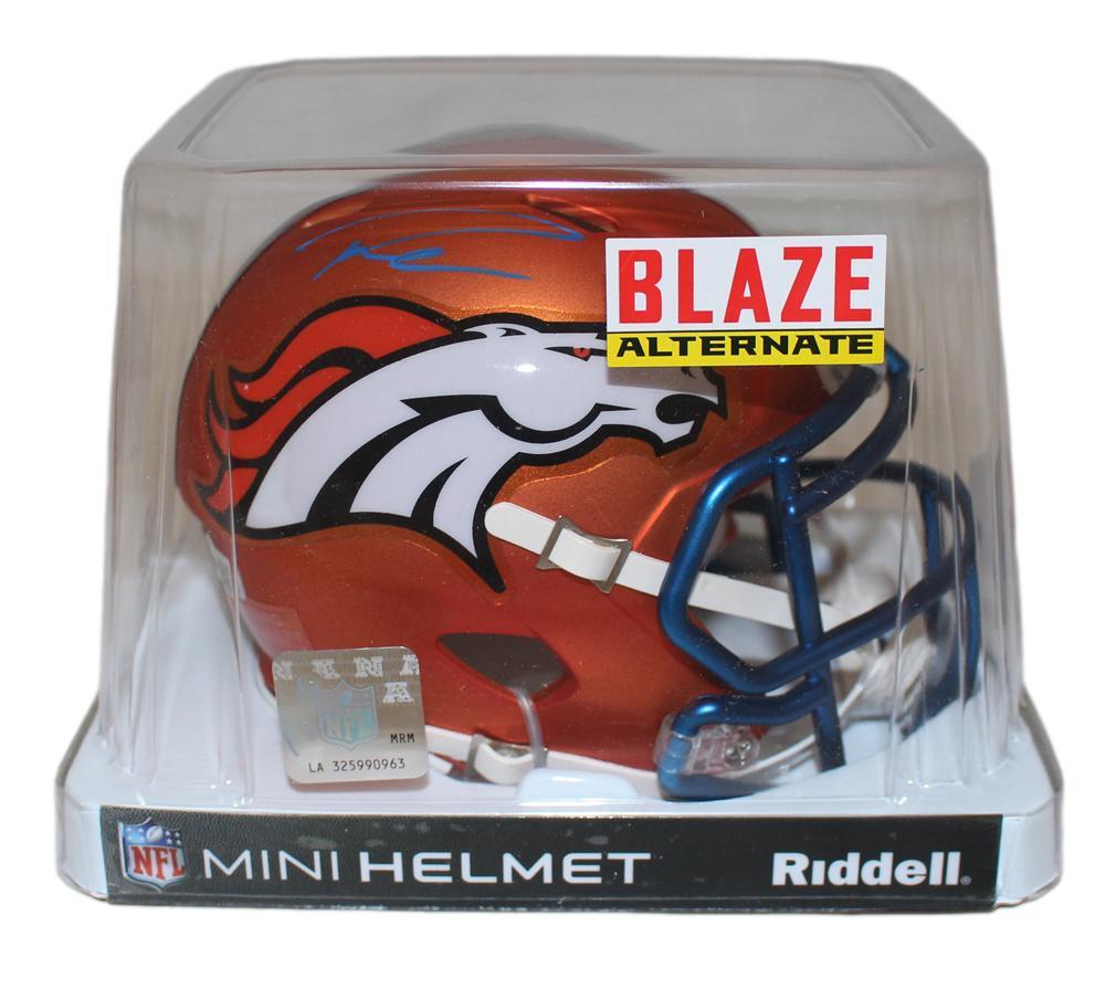 Russell Wilson Autographed Denver Broncos Blaze Mini Helmet FAN 36563 ...