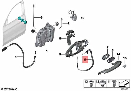 Genuine BMW X3 X4 M G01 G02 G08 Bowden Cable Outside Door Handle ...
