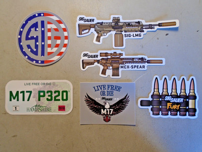 Sig Sauer Lot Of 6 Official Stickers Decals LMG Fury M17 P320 MCX-Spear ...