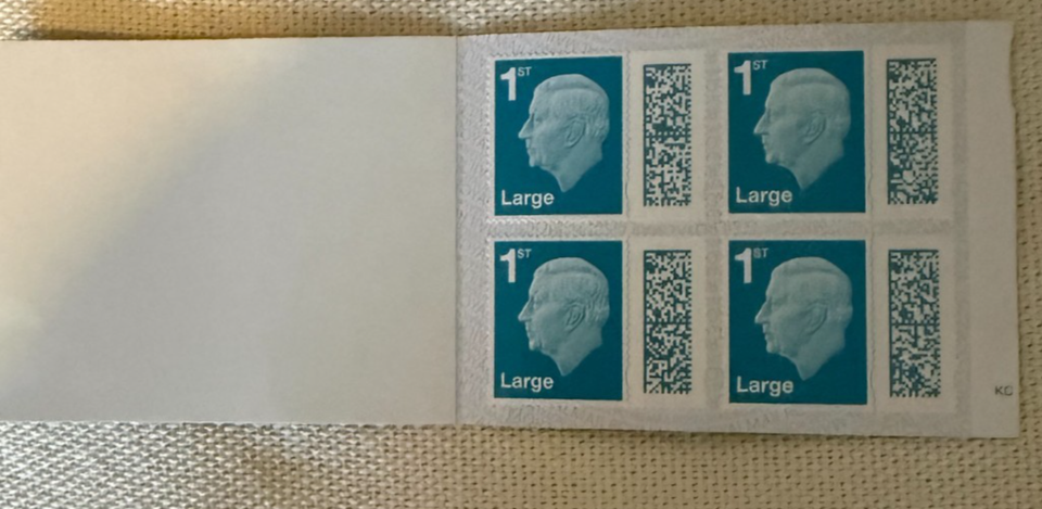 Royal Mail UK Book Of 4x 1st Class Large Letter Postage Stamps King ...