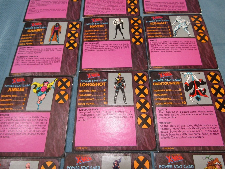 The Uncanny X-Men Alert Adventure Game 1992 Replacement Fullset Power ...
