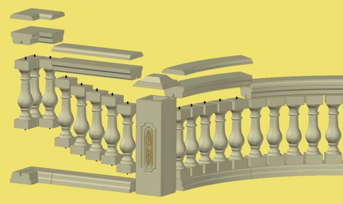 Concrete Baluster Railing 13 Piece Mold Set | eBay