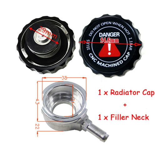 Universal Billet Aluminium Radiator Cap CNC Precision Machined+Filler ...