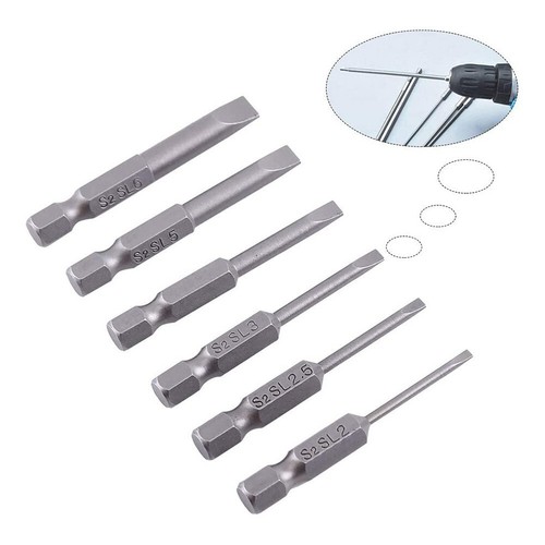 Screwdriver Bit Slotted Flat Head Nut Driver SL2/SL2.5/SL3/SL4/SL5/SL6 ...