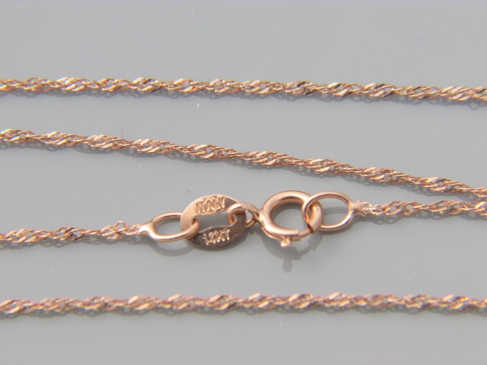 Solid 14k Gold Singapore rope chain Necklace Made in Italy All lengths ...