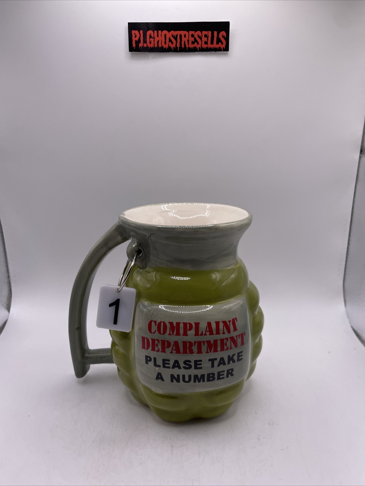 Novelty Complaint Department Grenade Ceramic Coffee Mug 16oz Big Mouth ...