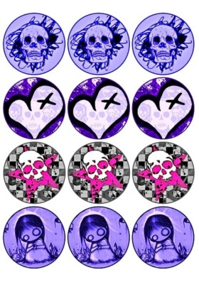 24 Emo Theme Mcr Fairy Cup Cake Toppers Edible Birthday Party ...