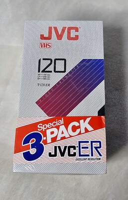 JVC ER VHS Tape 3 Pack T-120 ER Video Cassette | eBay