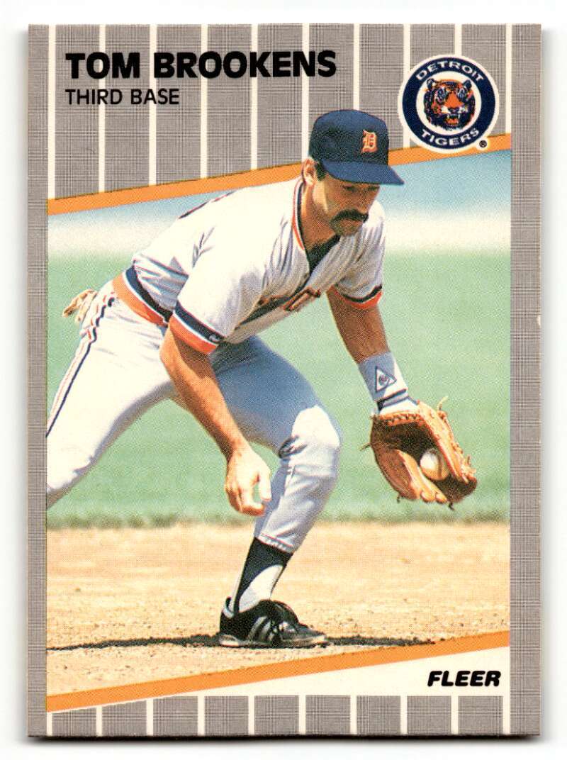 1989 Fleer #130 Tom Brookens Detroit Tigers Baseball Cards NM Near M ID ...