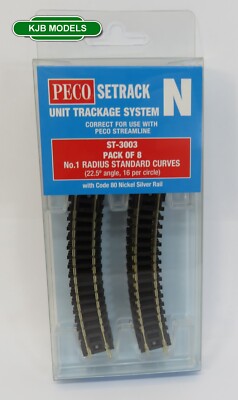 PECO ST-3003 Standard Curve 1st Rad Pack of 8 ST-3 SETRACK Code 80 N ...