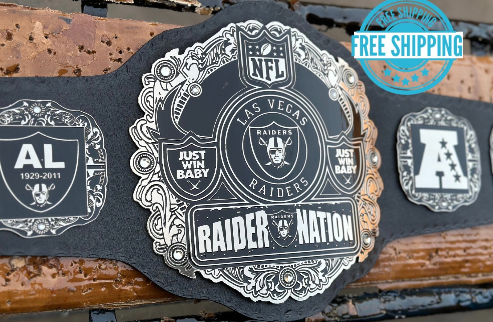 Las Vegas Raiders Super Bowl Football NFL Championship Belt 2mm Brass ...