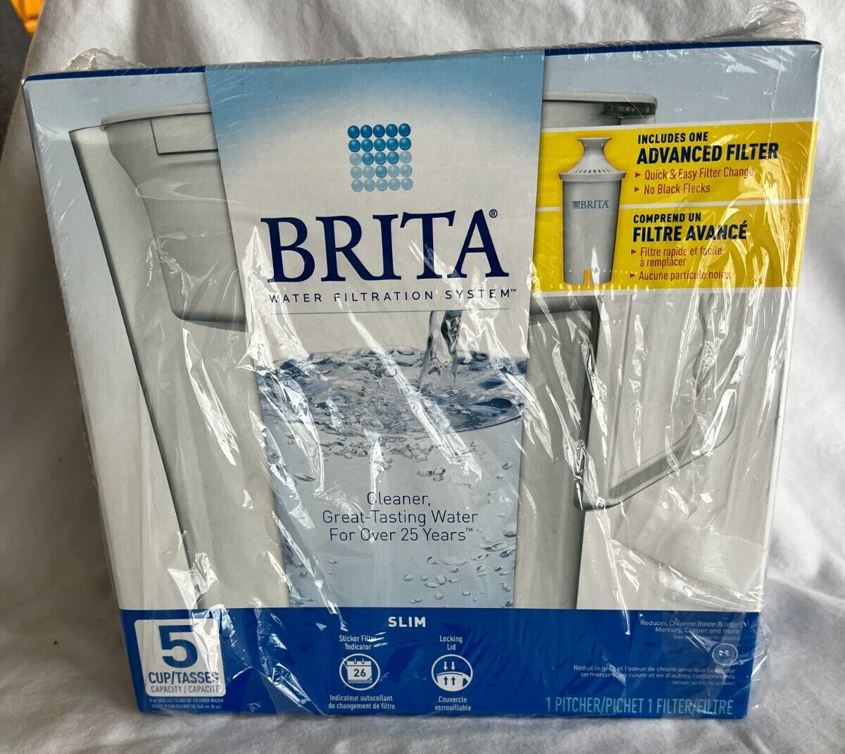 Brita Pitcher Water Filtration System 5 Cup Slim Model Filter Included ...