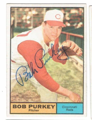 1961 Topps #9 BOB PURKEY Autographed Baseball Card Cincinnati Reds | eBay
