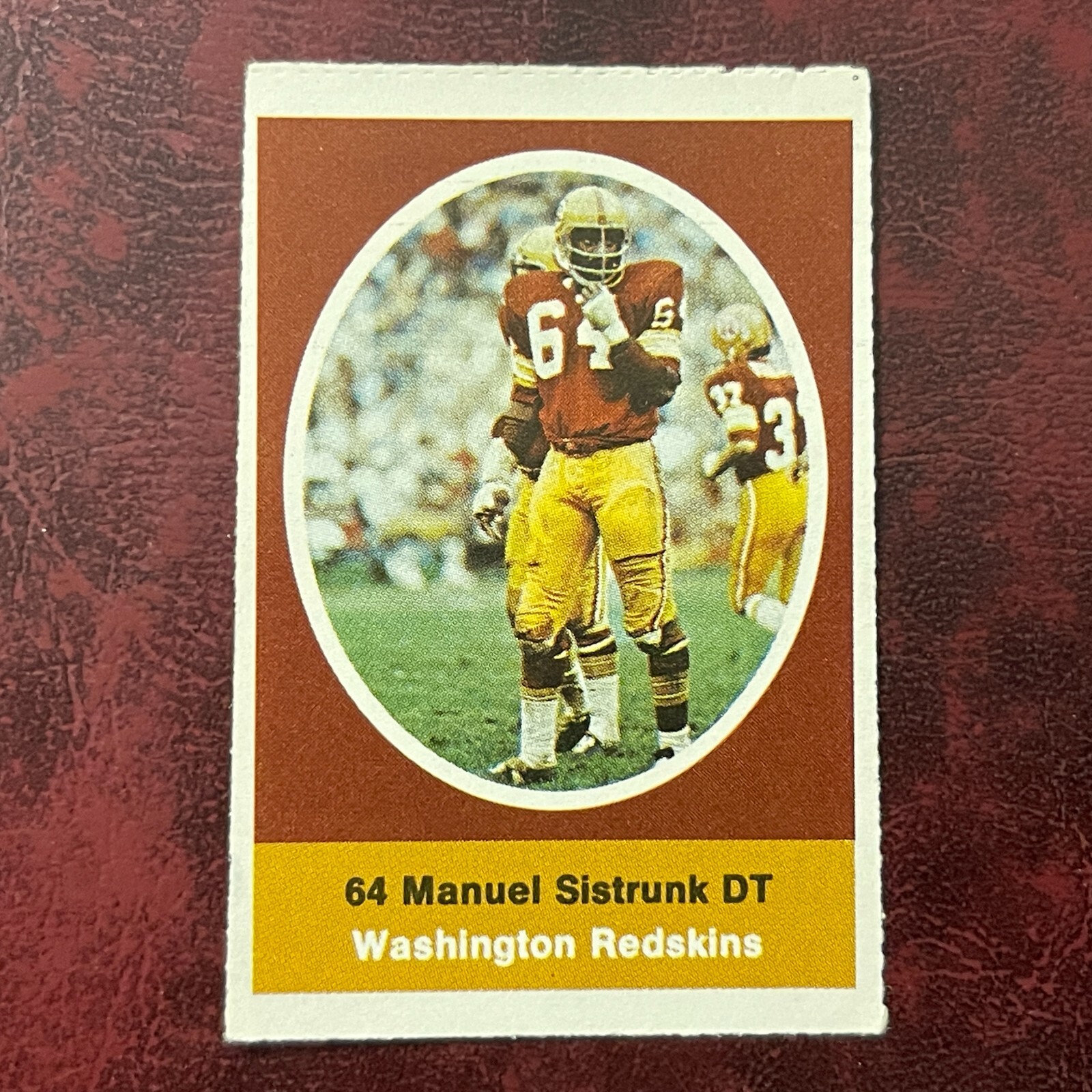 1972 Sunoco NFL Action Set MANNY SISTRUNK Stamp WASHINGTON REDSKINS | eBay