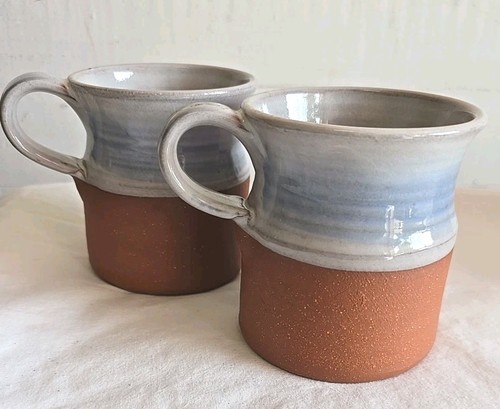 Denis Vibert Pottery Coffee Mug Pine Tree Kiln Sullivan Maine 2 Mug Set ...