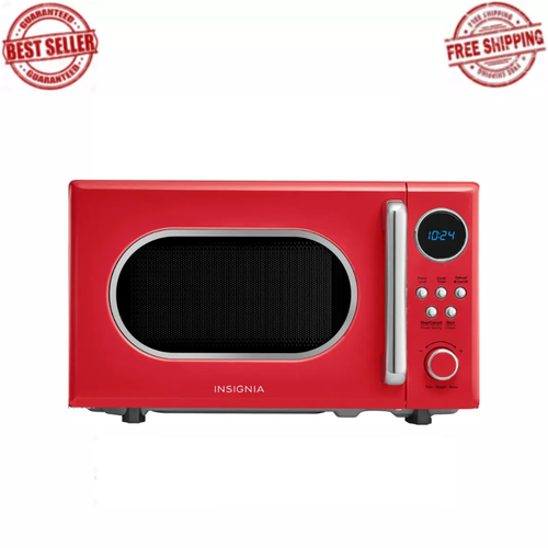 Insignia - .7 Cu. Ft. Retro Compact Microwave - Red | eBay