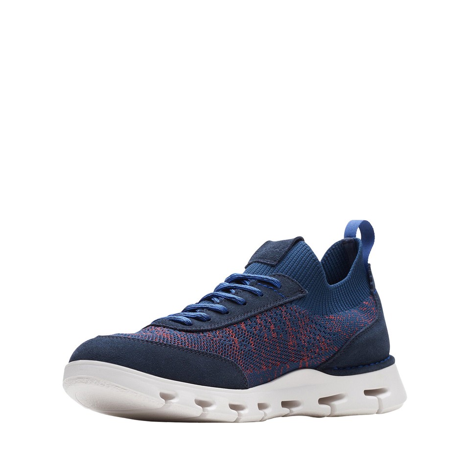 Clarks Nature X Go 26172682 Mens Blue Leather Lifestyle Sneakers Shoes ...