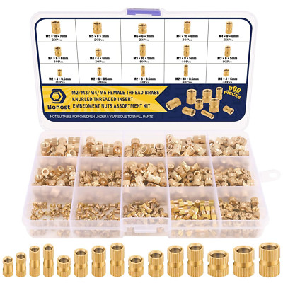500Pcs Threaded Inserts Kit M2 M3 M4 M5 - Female Thread Heat Set Insert ...