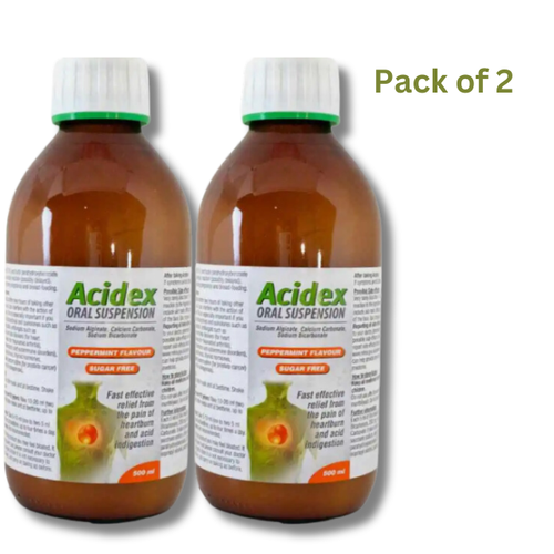 Acidex Peppermint Oral Suspension Heartburn & Acid Indigestion - 500ml ...