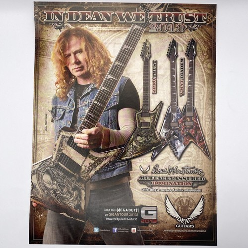 2013 Dean Guitars PRINT AD Dave Mustaine Megadeth In Dean We Trust | eBay