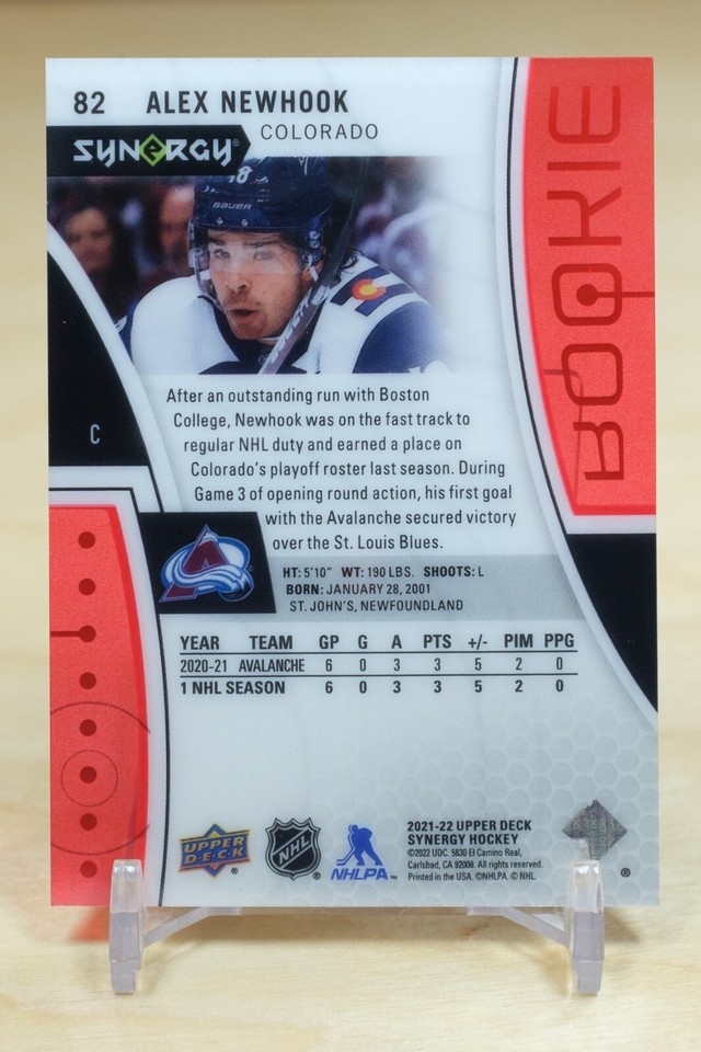 2021-22 Upper Deck Synergy Rookie Red #82 Alex Newhook - Colorado ...