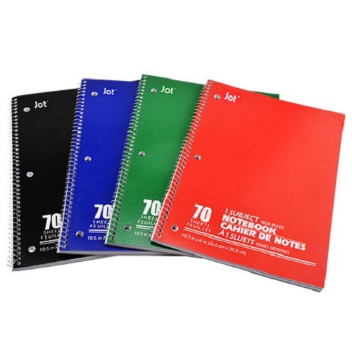 24x Wide-Ruled Spiral Single-Subject Notebook School Supplies Drawing ...