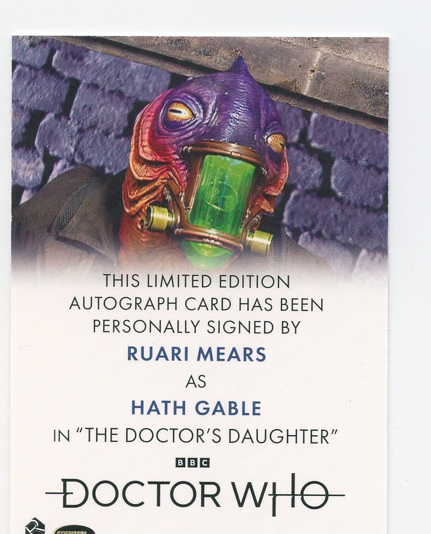 VL New 2023 Doctor Who Autograph card of Ruari Mears as Hath Gable Full ...