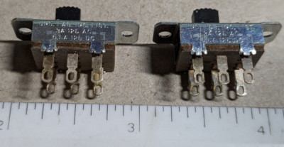 Lot of 2 NOS Stackpole DPDT Slide Switches – Center Common – Gold Leads ...