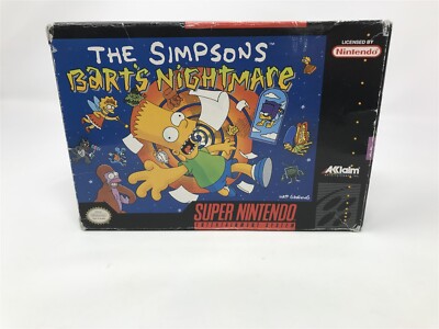 The Simpsons: Bart's Nightmare - Super Nintendo Snes - Complete In Box ...