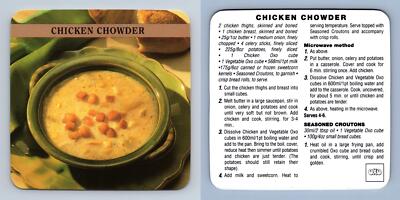Chicken Chowder - Starters And Soups - OXO Recipe Card | eBay UK