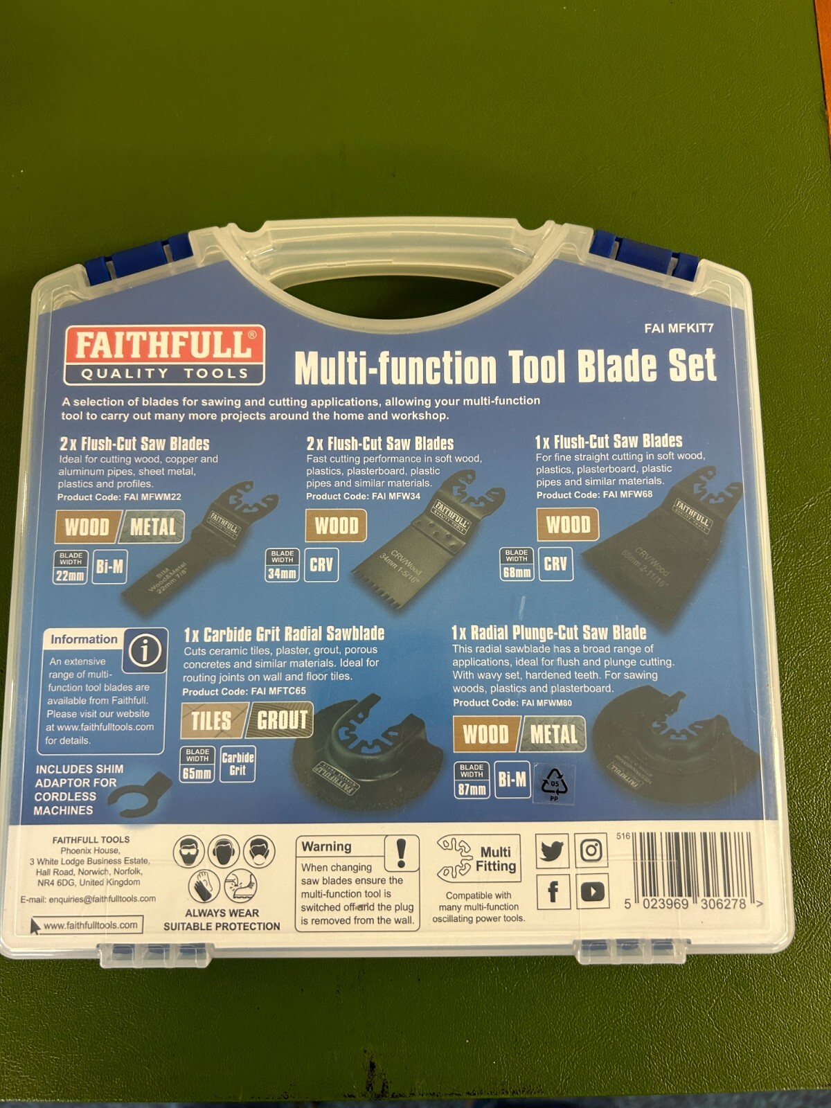 165/ Faithfull FAI MFKIT7 Multi-Function Tool Blade Set 7pc | eBay