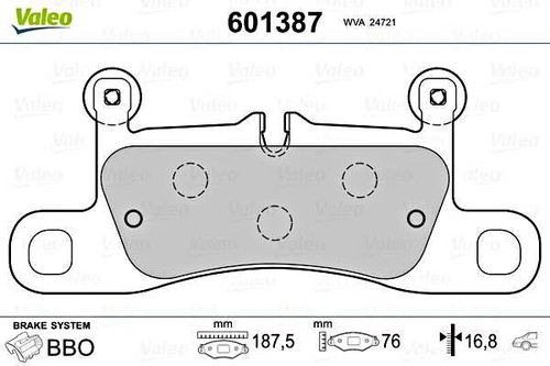 VALEO Disc Brake Pad Set Rear For PORSCHE VW 911 Cayenne Touareg 92A ...