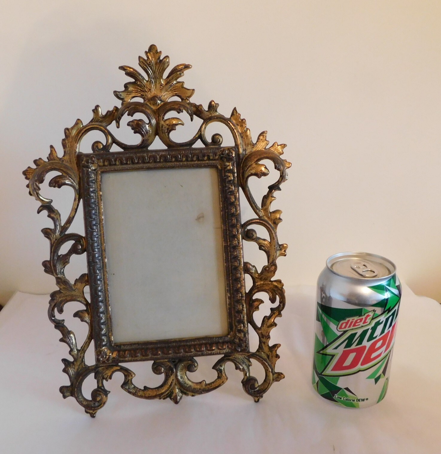 Ornate Heavy Metal Picture Frame - Easel Stand - Gold Color Gilt Finish ...