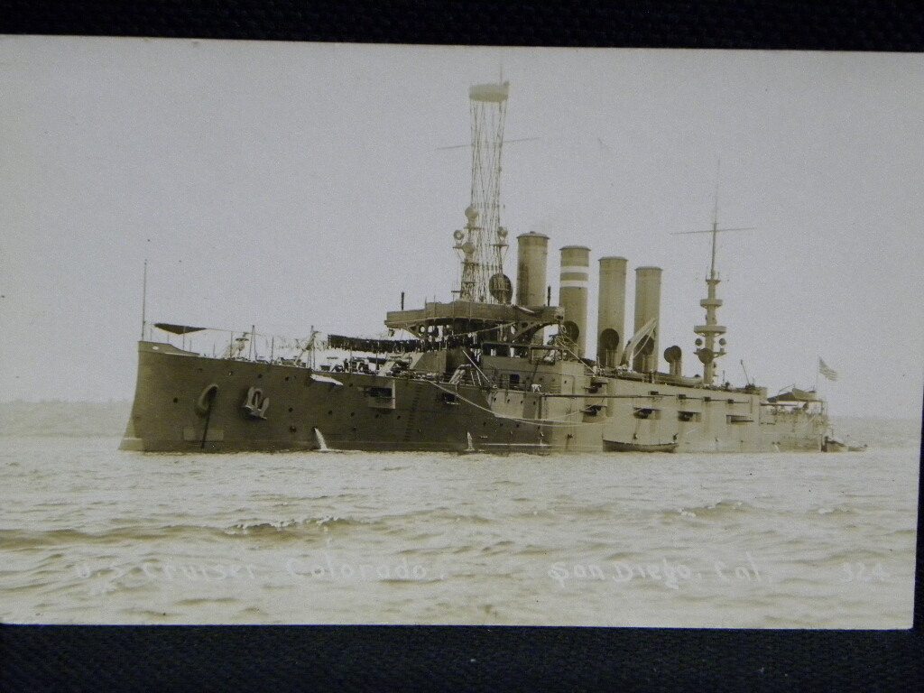 Pair of WW1 Original Real Photo Post Cards U.S.S. Colorado Warship ...