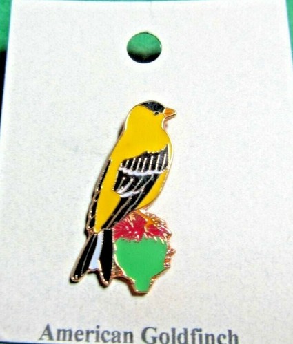 NATURES CHARMS GOLD FINCH 24k GOLD PLATED LAPEL HAT PIN (18) | eBay