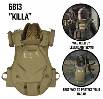 Killa One Set 6B13 Scavs Bodyarmor Vest Armor With MASKA Helmet Black ...