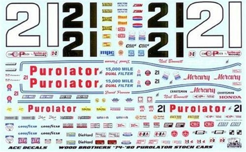 #21 Purolator 1974-80 Neil Bonnett David Pearson Nascar decal | eBay