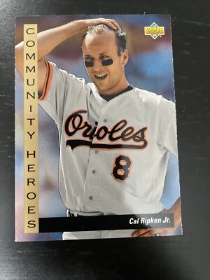 CAL RIPKEN JR. 1993 Upper Deck #36 Orioles Community Heroes Baseball ...