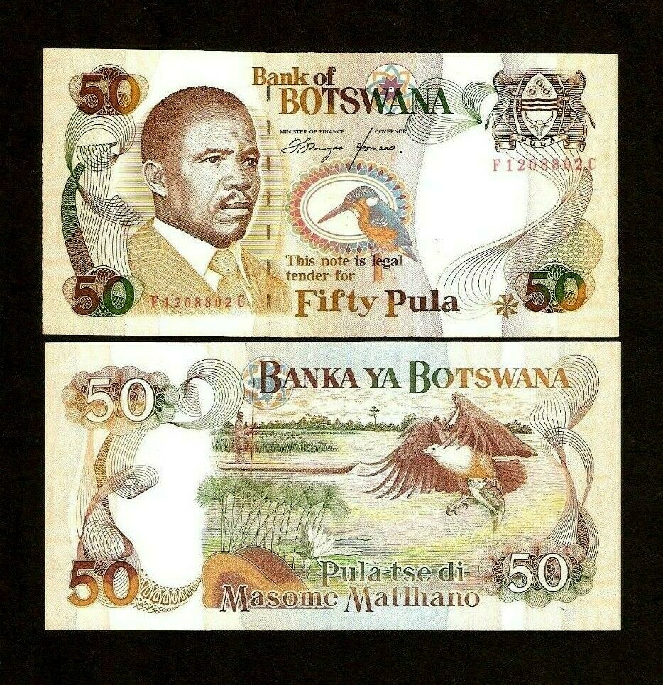 Botswana Pula Notes Botswana 50 Pula 2021 P 32 UNC – Noteshobby