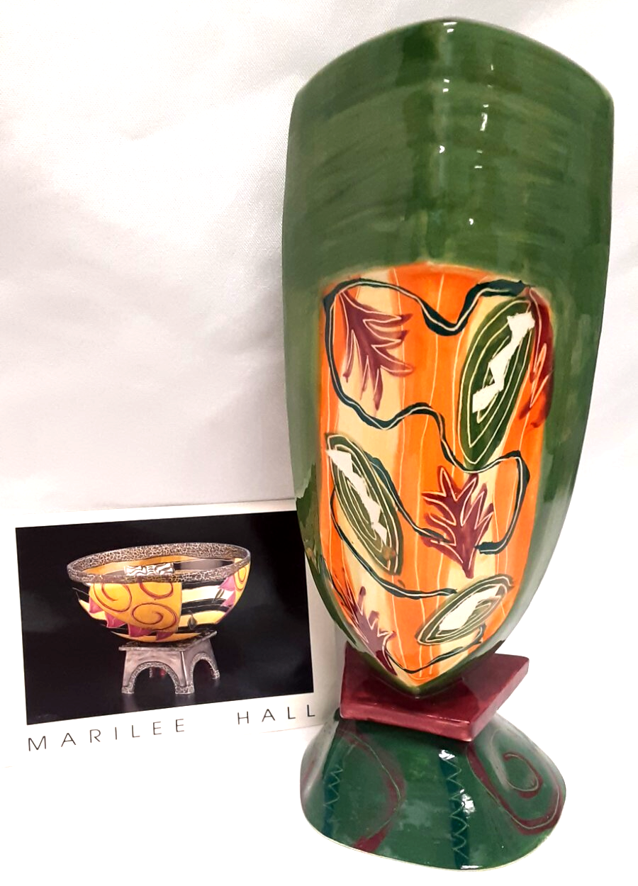 MARILEE HALL Artisan CERAMIC MODERN VASE 11" Cookeville Tennessee With ...