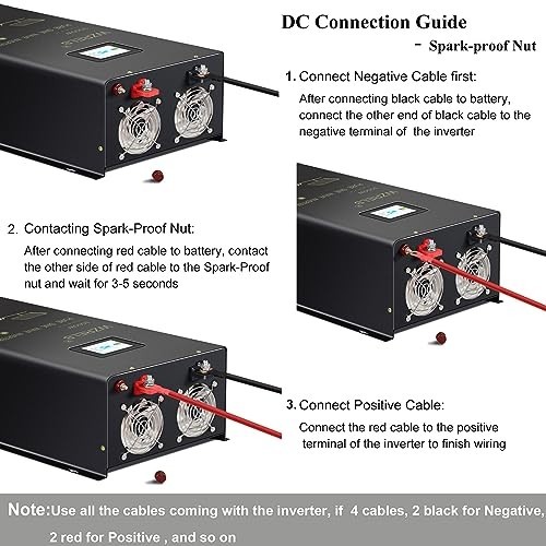 WZRELB 7000W Split Phase Pure Sine Wave Inverter 24V DC to 120V 240VAC ...