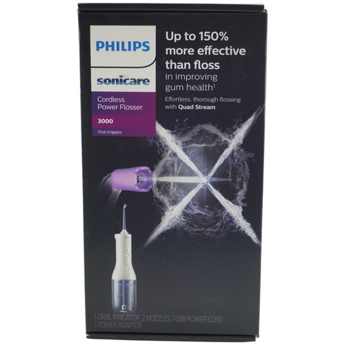 Philips Sonicare Cordless Power Flosser 3000 Oral Irrigator Quad Stream ...