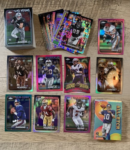 (70+) 2024 Topps Chrome Football bulk card lot / Rookies / X-Fractor ...