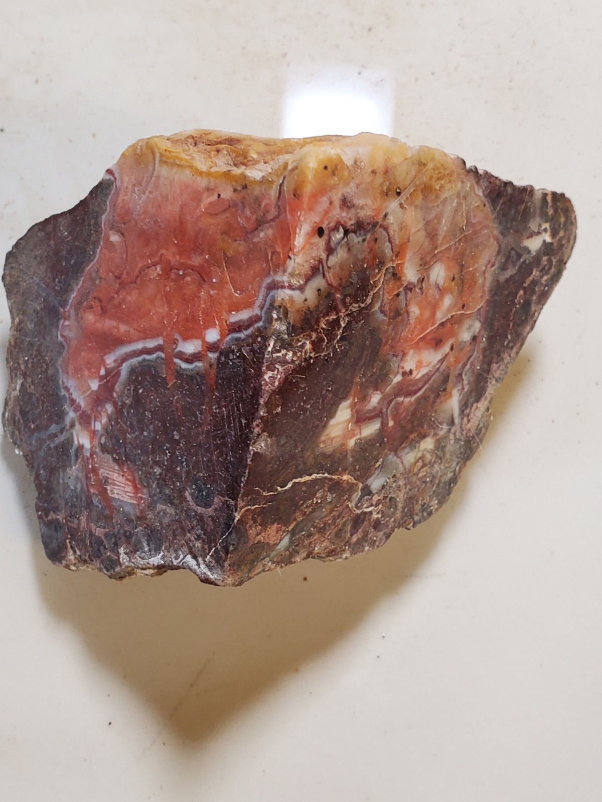 AAA+++ Dryhead Banded Fortification Agate Chunk Polished Montana 340g ...