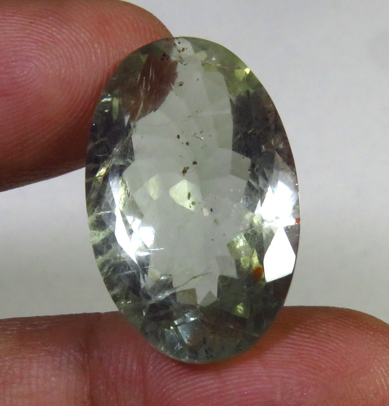 Natural Green Sunstone 24.5x5 mm Faceted Cut Big Size Oval sunstone ...