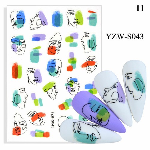 DIY Nail Art Water Decal Stickers Abstract Faces Face Facial Boho ...